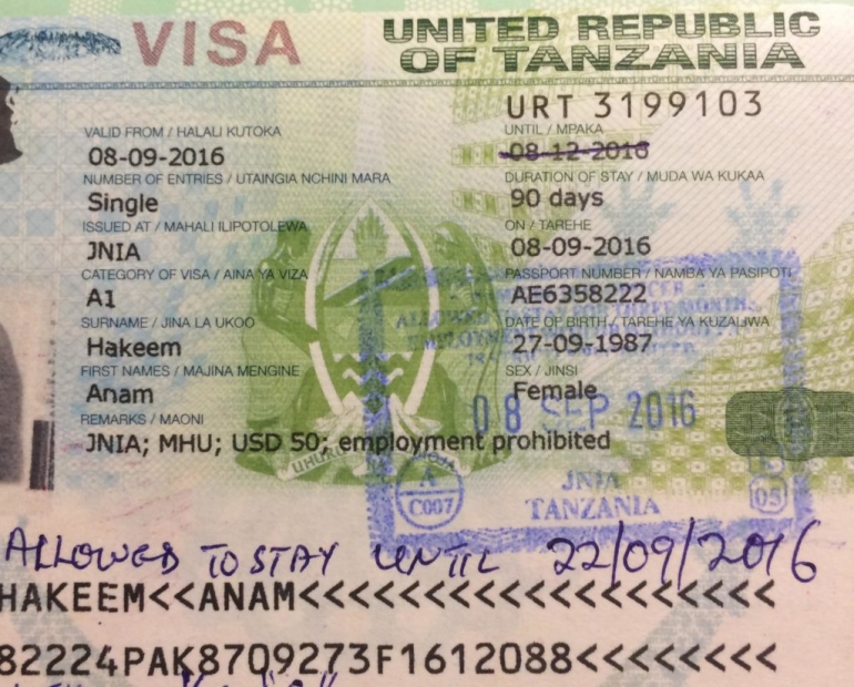 Is a Passport and Visa needed to visit Tanzania for Kilimanjaro?